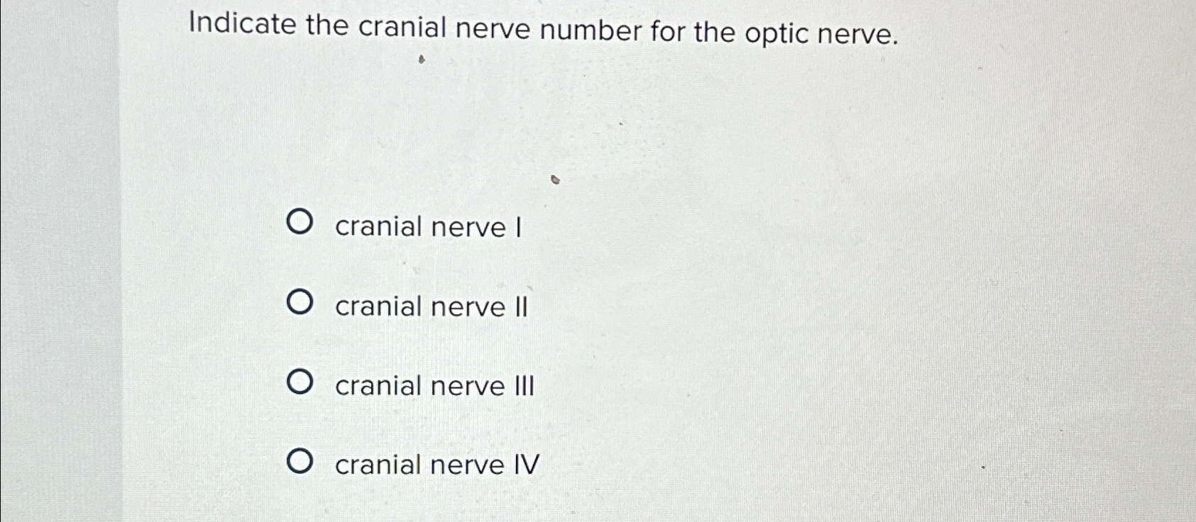 Solved Indicate the cranial nerve number for the optic | Chegg.com