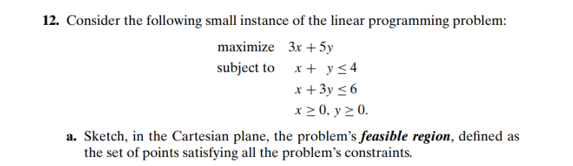 Solved Consider the following small instance of the linear | Chegg.com