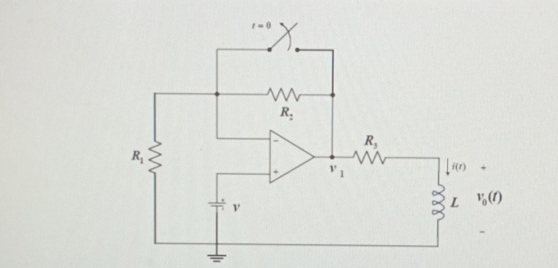 Solved Given V=5V, R1=20k ohm, R2=R3=20k ohm and L = 5 | Chegg.com