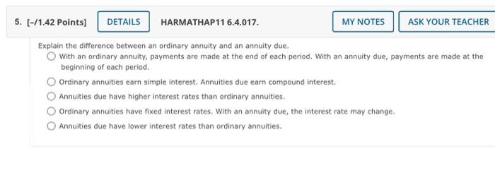 Solved Explain the difference between an ordinary annuity | Chegg.com
