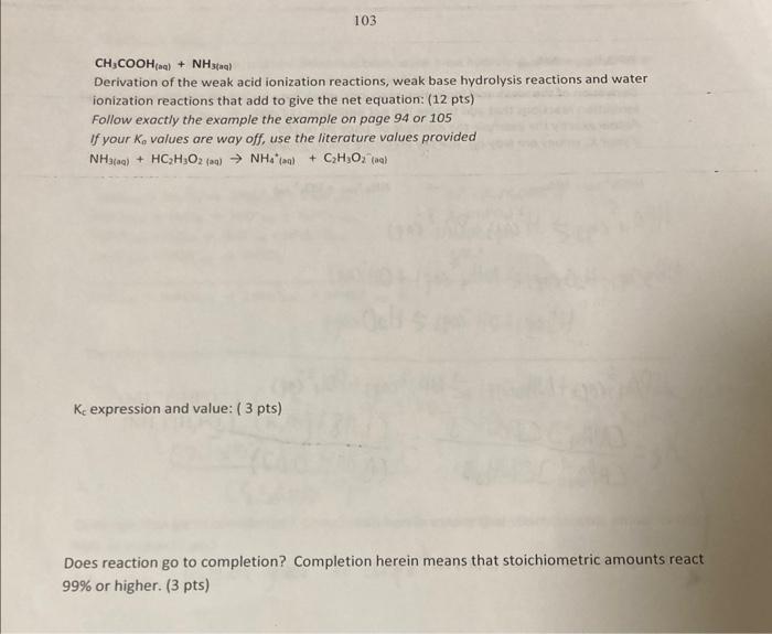 Solved Net Equation and Kc expression for a weak acid | Chegg.com