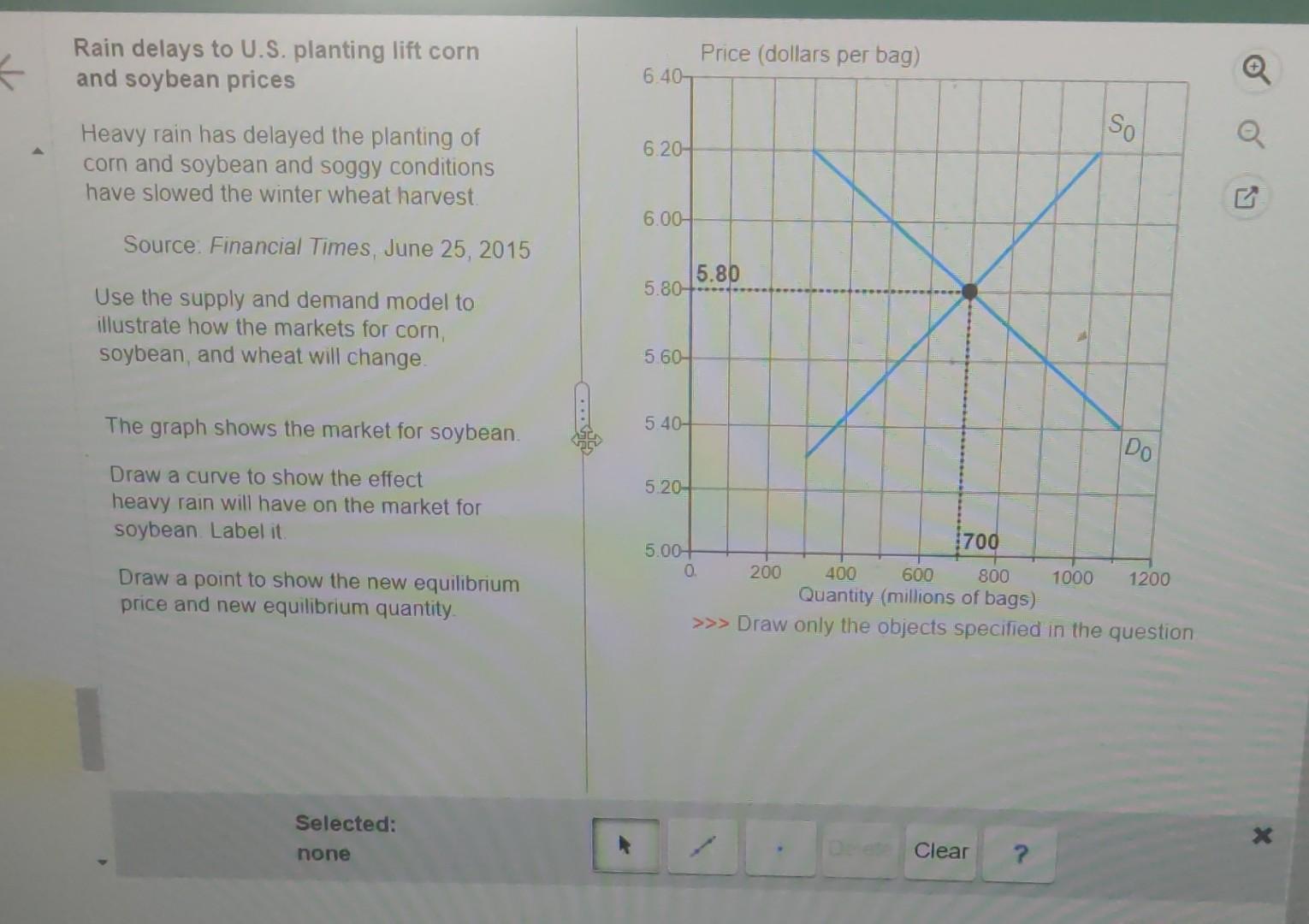 Solved Rain delays to U.S. planting lift corn and soybean | Chegg.com