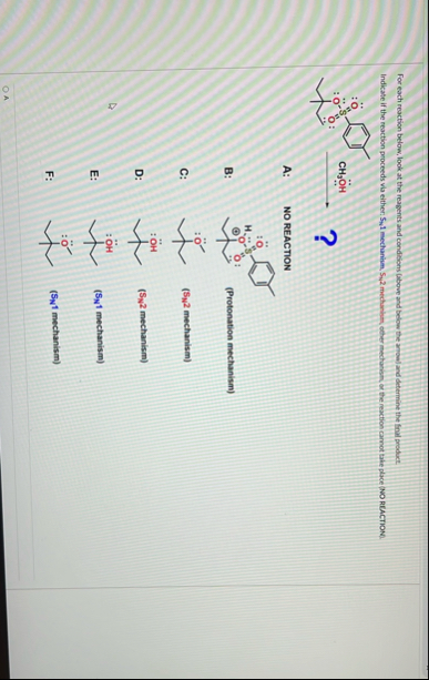 Solved For each reaction below, look at the reagents and | Chegg.com