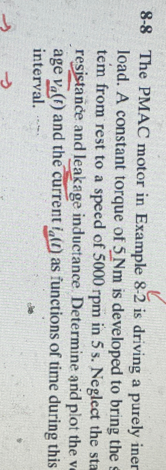 Solved 8-8 ﻿The PMAC motor in Example 8-2 ﻿is driving a | Chegg.com