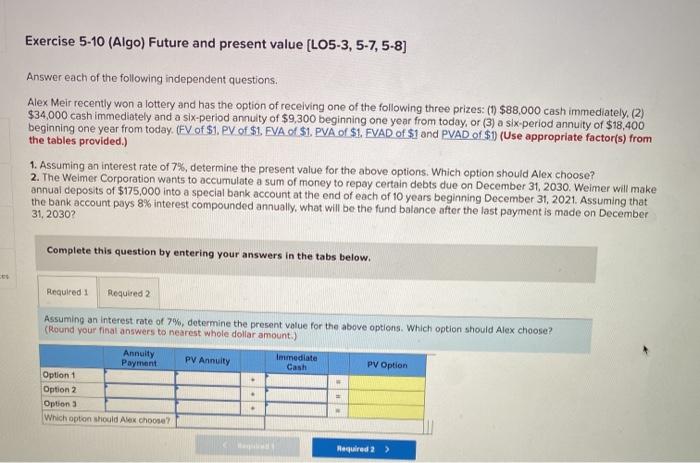 Solved Exercise 5-5 (Algo) Solving for unknowns; single | Chegg.com