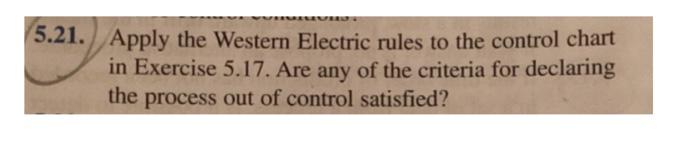 Apply the Western Electric rules to the control chart | Chegg.com