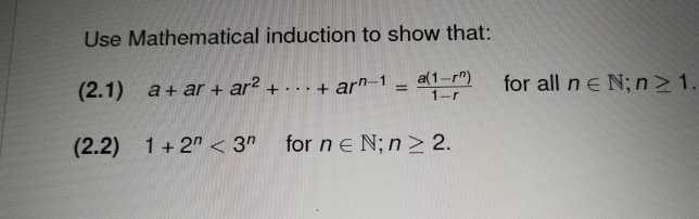 Solved Use Mathematical induction to show | Chegg.com