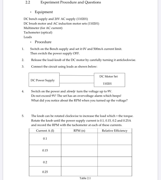 Solved Lab 3 Ac Induction Motor And Dc Brush Motor Comparison