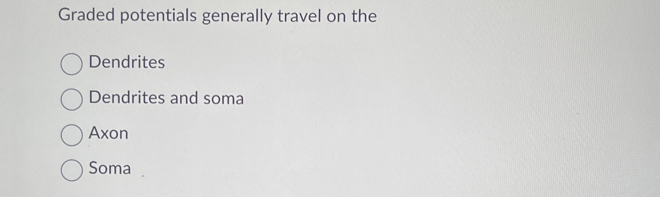 Solved Graded potentials generally travel on | Chegg.com