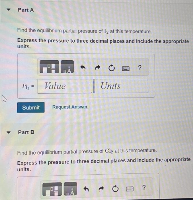 Solved Consider the following reaction: I2( g)+Cl2( | Chegg.com