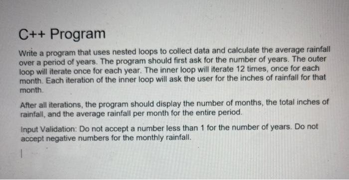 Solved C++ Program Write a program that uses nested loops to | Chegg.com