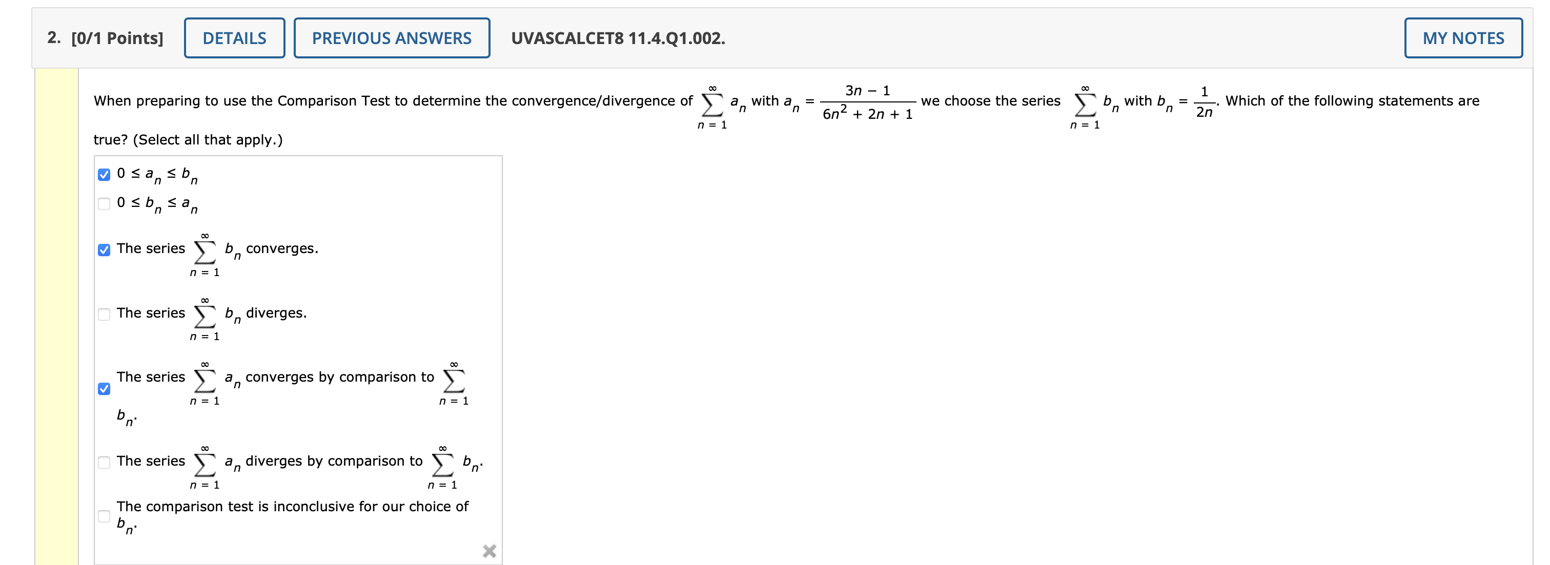 Solved Solve this (Select all that apply.)0≤an≤bn0≤bn≤anThe | Chegg.com