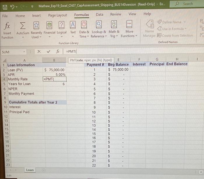 Search File Home Insert Page Layout Formulas Data | Chegg.com