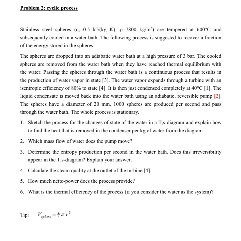 Solved Problem 2: cyclic process Solve it completely with | Chegg.com