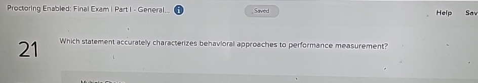 Solved Proctoring Enabled: Final Exam | ﻿Part I - | Chegg.com