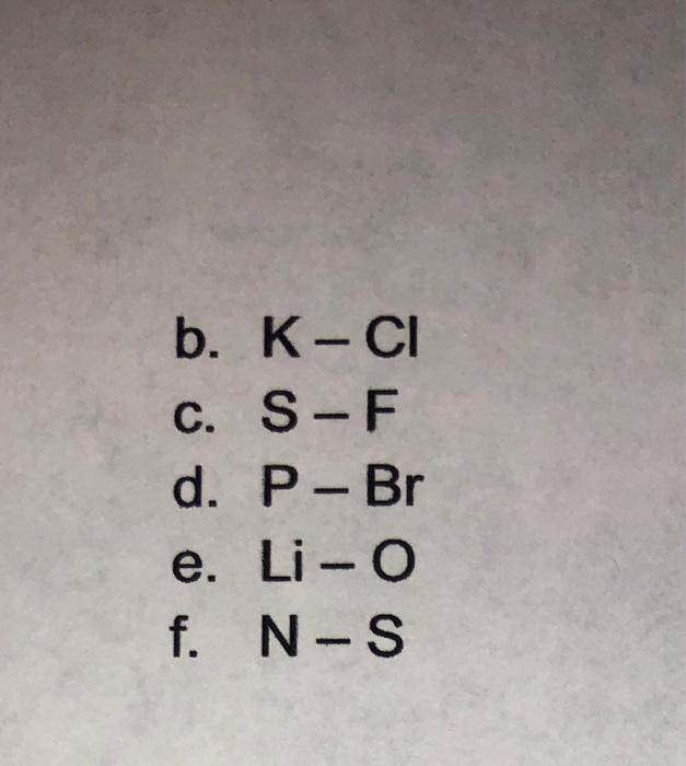 Solved 28. Using the electronegativity values, classify each | Chegg.com
