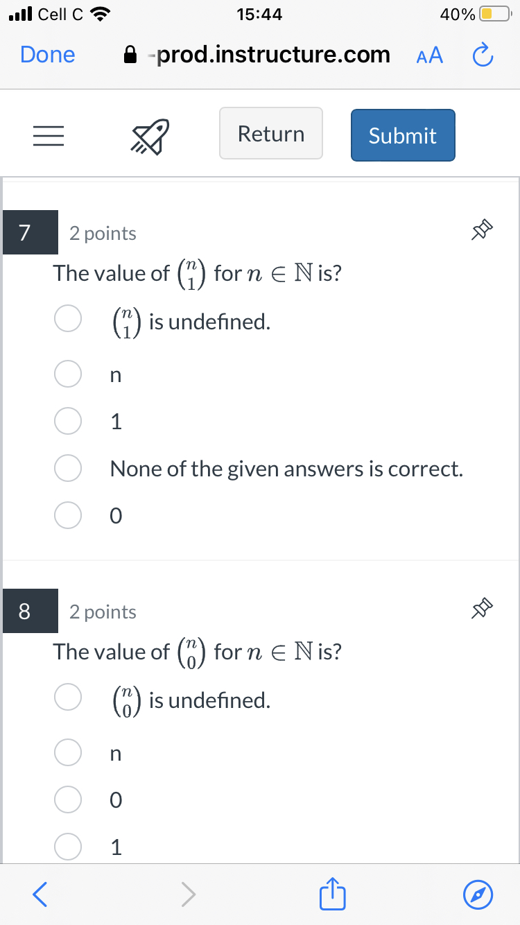 Solved . ﻿ll Cell C15:4440% 'Done-prod.instructure.comAA7 2 | Chegg.com