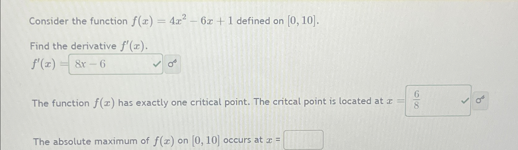 Solved Consider the function f(x)=4x2-6x+1 ﻿defined on | Chegg.com