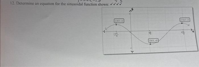 Solved 12. Determine an equation for the sinusoidal function | Chegg.com
