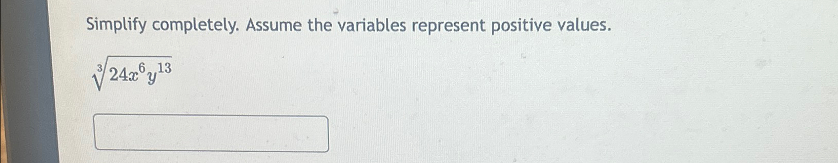 Solved Simplify completely. Assume the variables represent | Chegg.com
