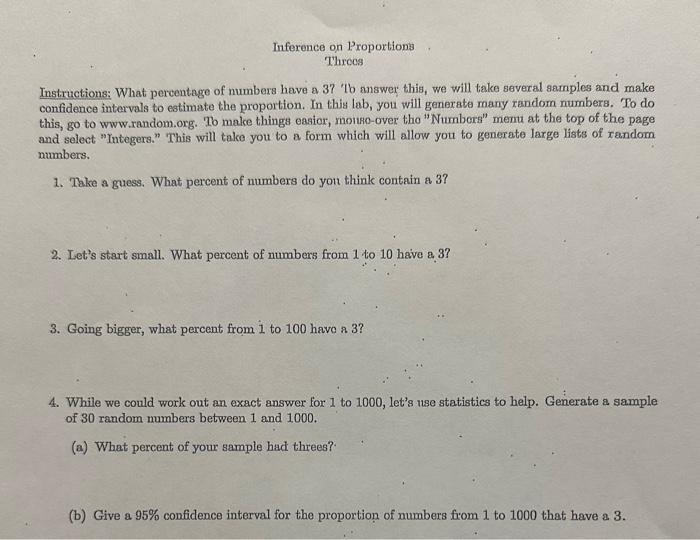 Solved Inference on Proportions Throos Instructions: What | Chegg.com