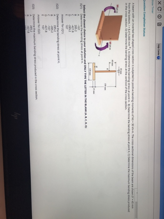Solved xc00 Help Center 2 Show Timer Question Completion | Chegg.com