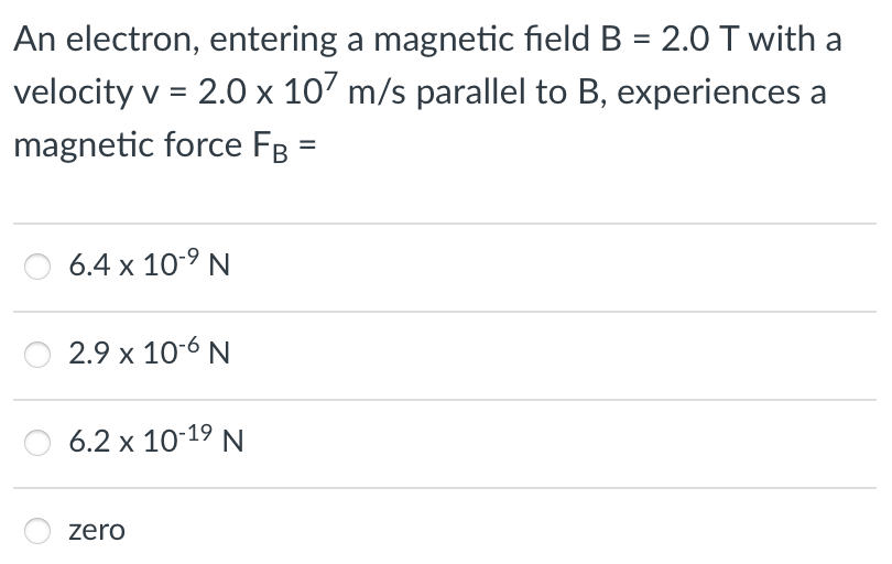 Solved An electron, entering a magnetic field B=2.0T ﻿with | Chegg.com