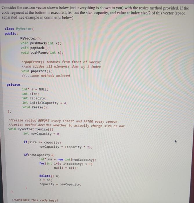 Solved Consider the custom vector shown below (not | Chegg.com
