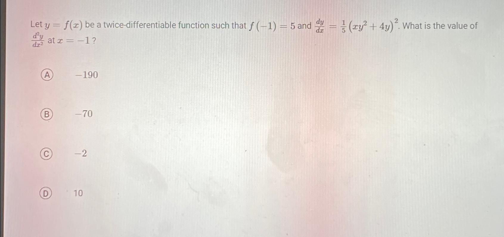 Solved Let Y F X ﻿be A Twice Differentiable Function Such