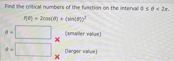 Solved Find the critical numbers of the function on the | Chegg.com