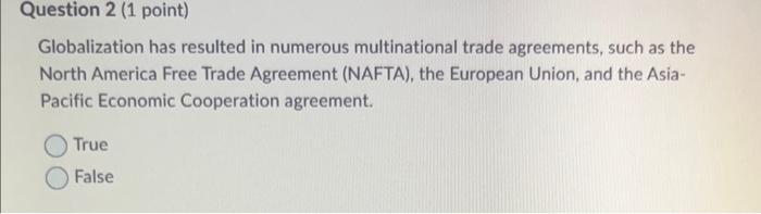 Solved Globalization has resulted in numerous multinational | Chegg.com