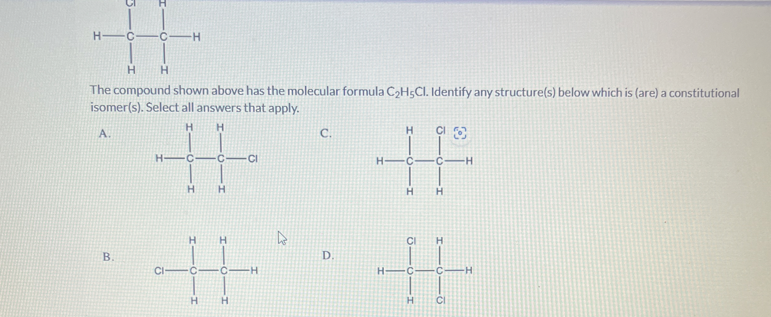Solved The compound shown above has the molecular formula | Chegg.com