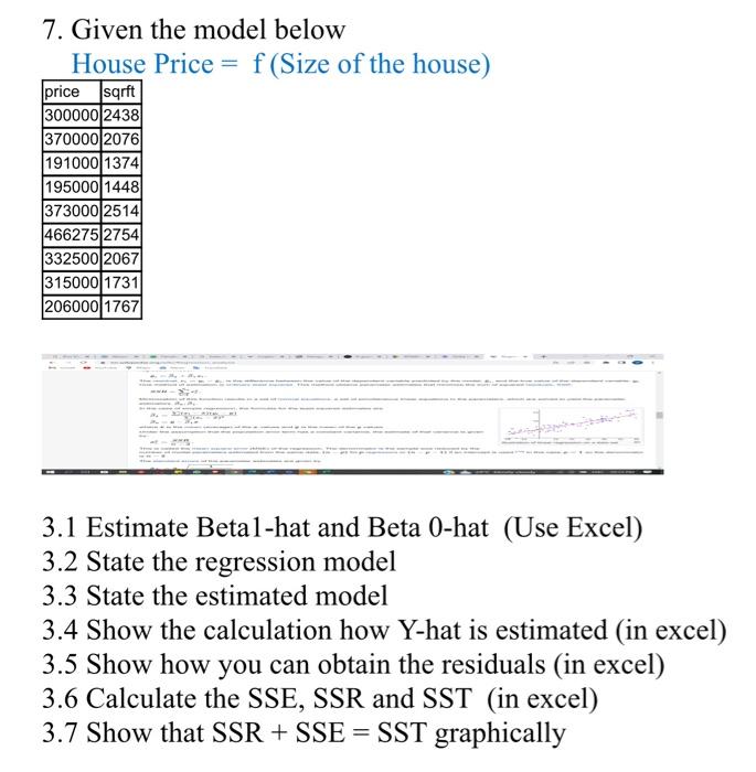Solved 3.1 Estimate Beta1-hat and Beta 0-hat (Use Excel) 3.2 | Chegg.com