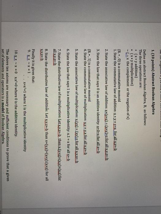 Solved 3. (10 points) Using only the 10 axioms defined above | Chegg.com