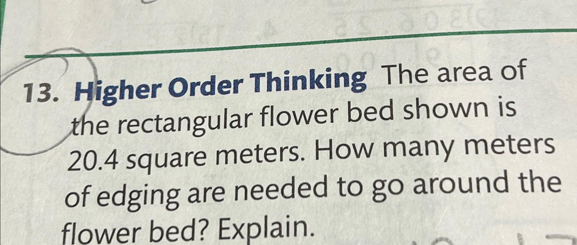 Higher Order Thinking The area of the rectangular | Chegg.com