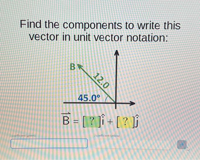 Solved Find the components to write this vector in unit | Chegg.com