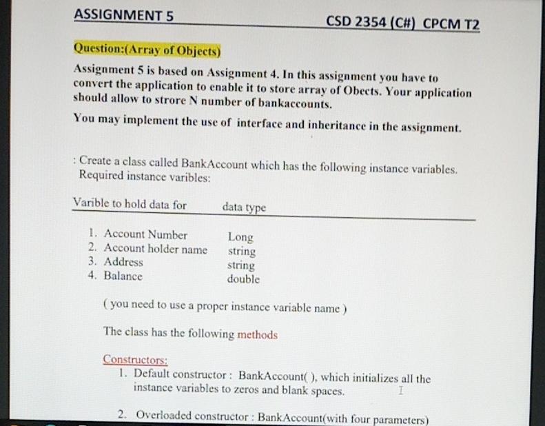 Solved Topic : Array of Objects, inheritance F FI FE FE | Chegg.com