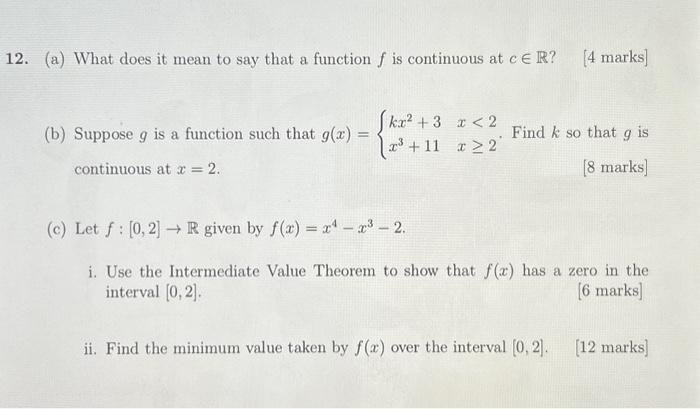 Solved (a) What does it mean to say that a function \\( f | Chegg.com