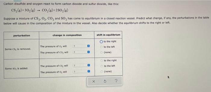 Solved Carbon disulfide and oxygen react to form carbon | Chegg.com