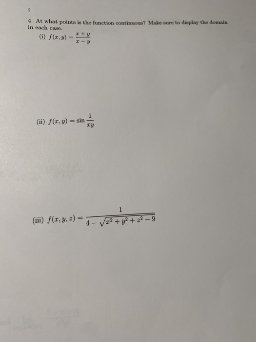 Solved 2 4. At what points is the function continuous? Make | Chegg.com