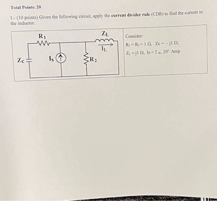 Solved 1.- (10 points) Given the following circuit, apply | Chegg.com