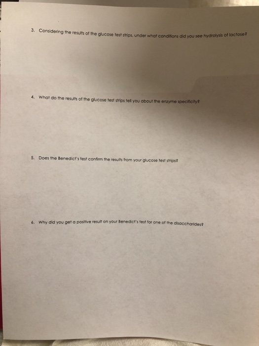 Sucrose Report Sheet Test Tube (Sample) Glucose Test | Chegg.com