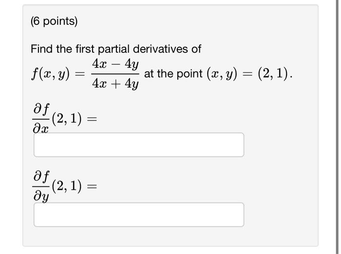 Solved Find the first partial derivatives of | Chegg.com
