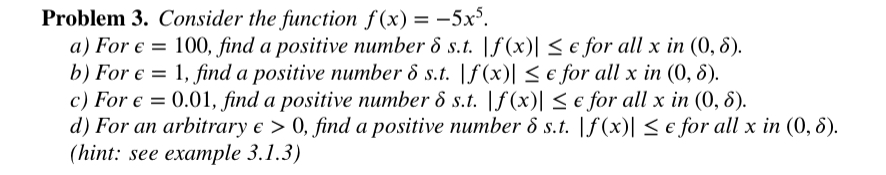 Solved Problem 3. ﻿Consider the function f(x)=-5x5.a) ﻿For | Chegg.com