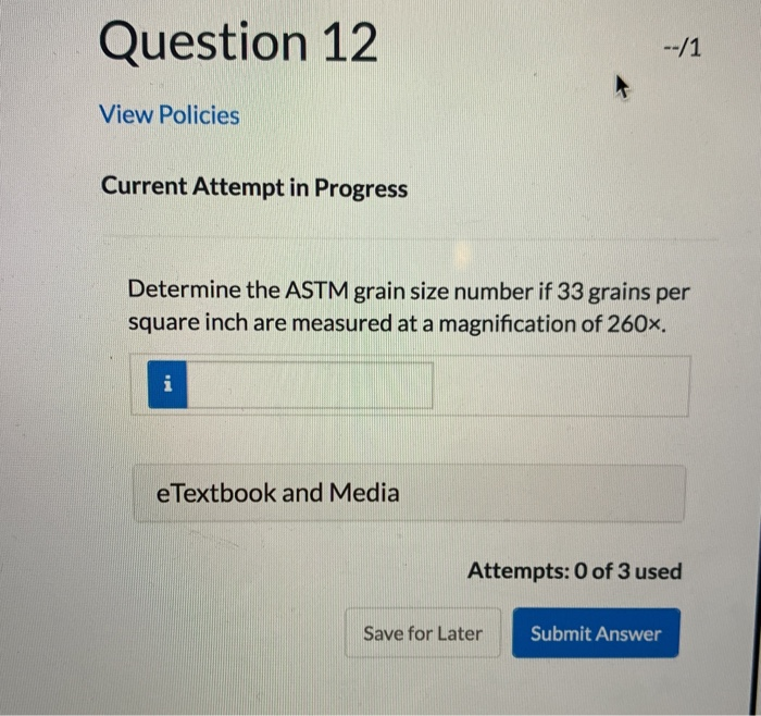 Solved Question 12 --/1 View Policies Current Attempt in | Chegg.com