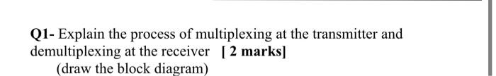 Solved Q1- Explain the process of multiplexing at the | Chegg.com
