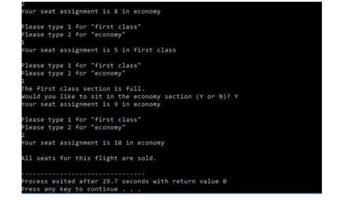 Solved Create a C Program. A small airline has just | Chegg.com