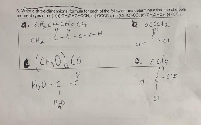 Solved 6. Write a three-dimensional formula for each of the | Chegg.com