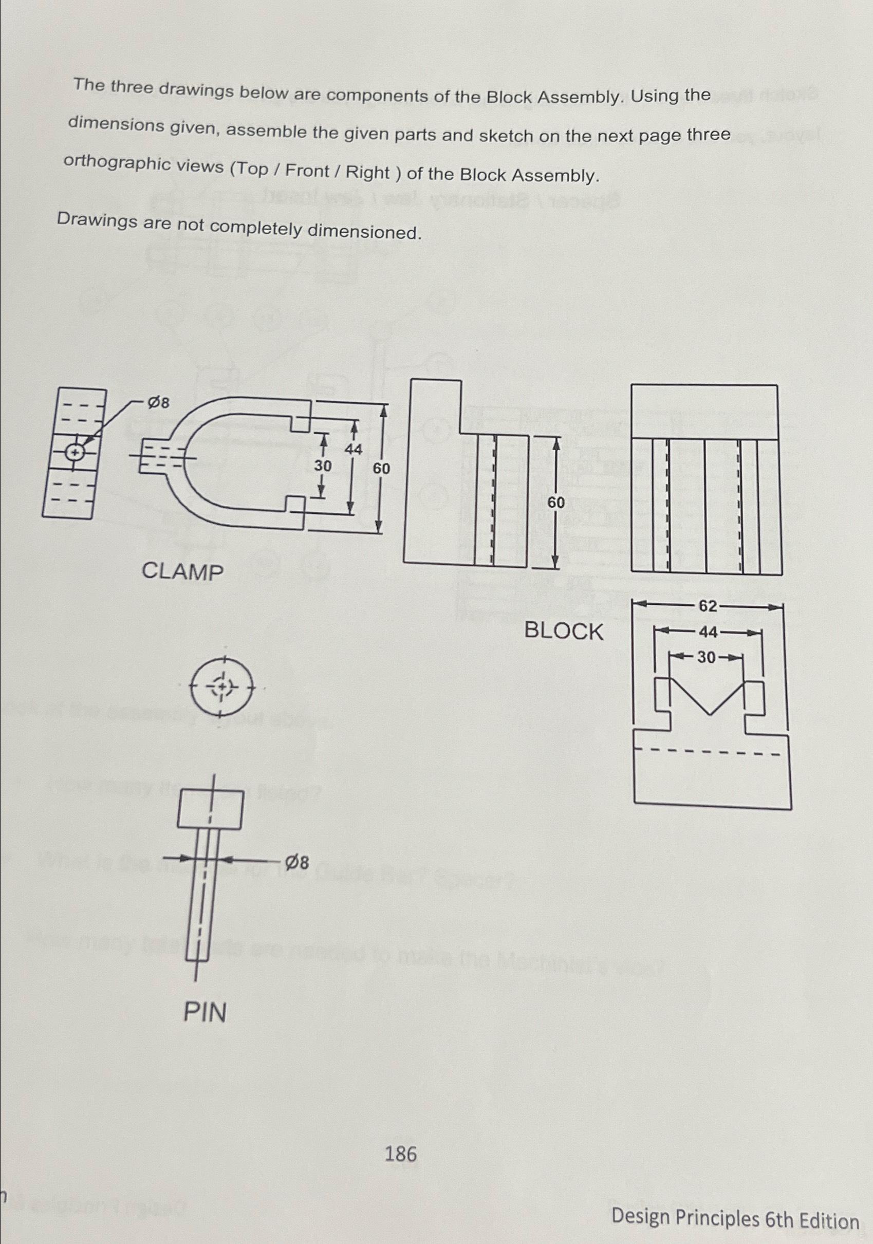 The three drawings below are components of the Block | Chegg.com