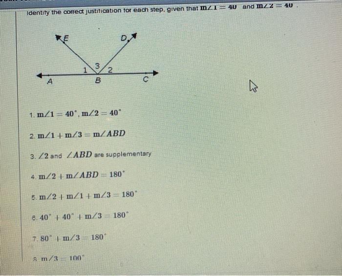 Solved Identity the correct justification for each step, | Chegg.com